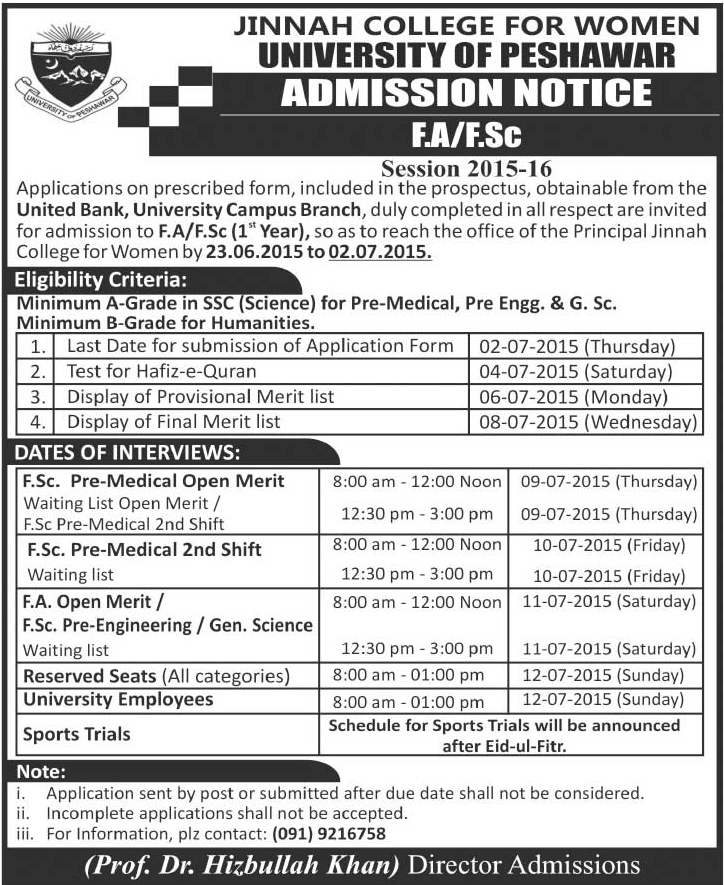 Jinnah College for Women Peshawar