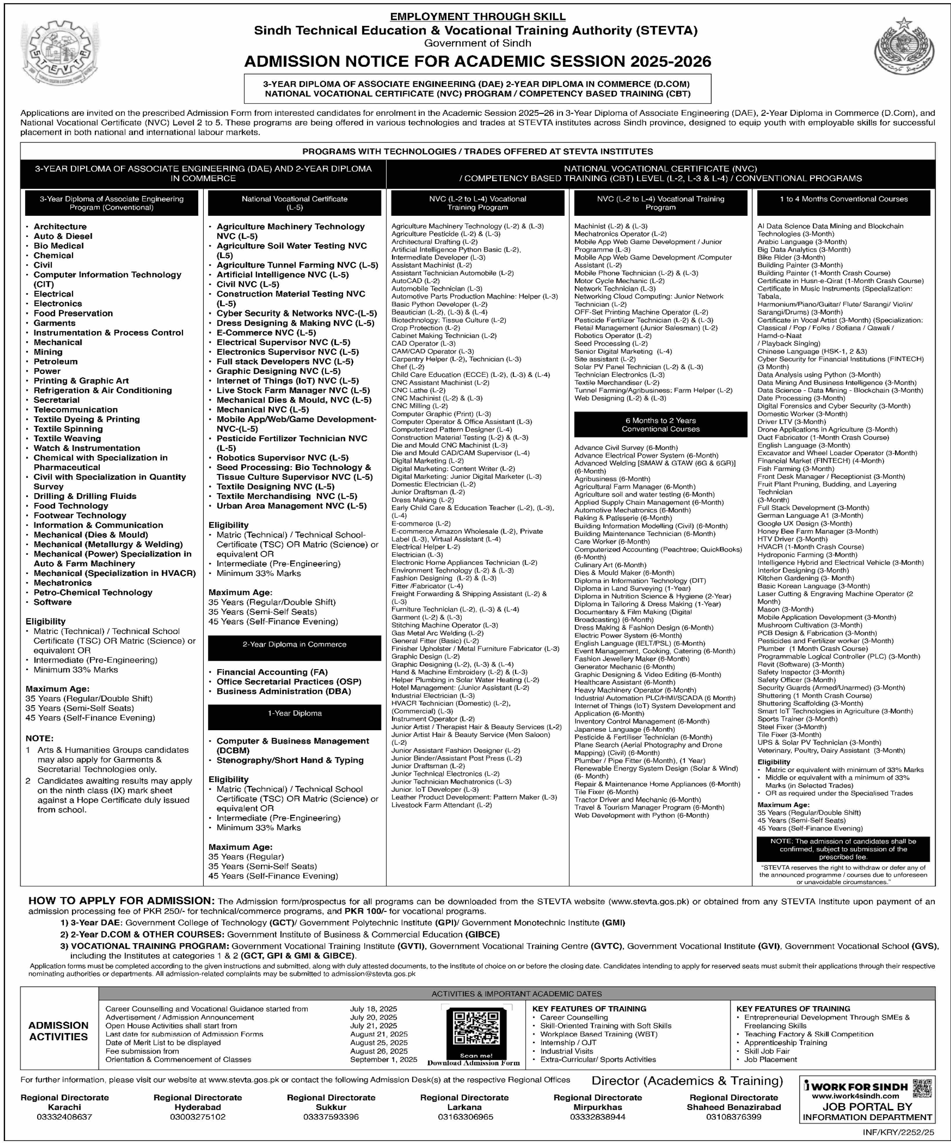 Admission Open in Sindh Technical Education and Vocational Training ...