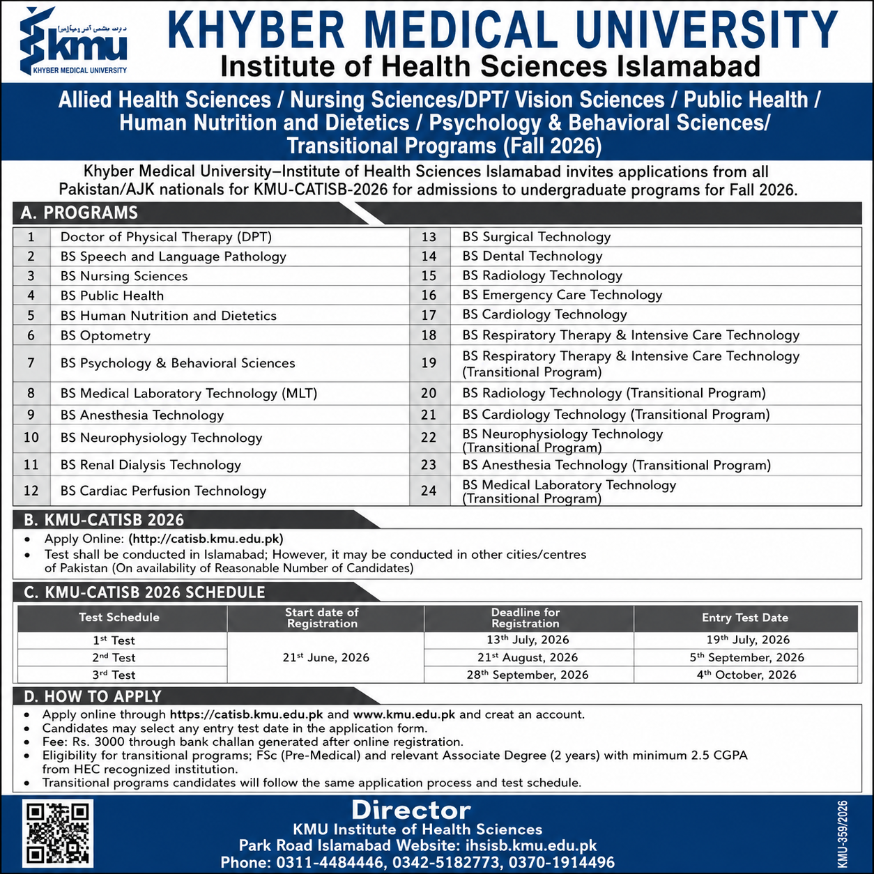 Khyber Medical University (KMU) Peshawar Peshawar Admission 2025 ...